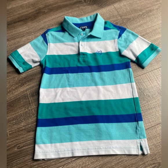 Chaps | Shirts & Tops | Chaps Blue And Green Striped Polo Shirt Boys ...